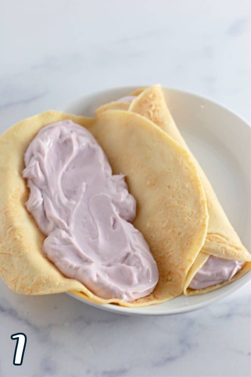 Blueberry Crepes with Yogurt Cream Cheese Filling - Cook This Again Mom