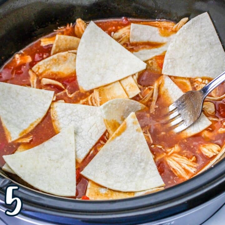 Slow Cooker Chicken Enchilada Casserole - Cook This Again Mom