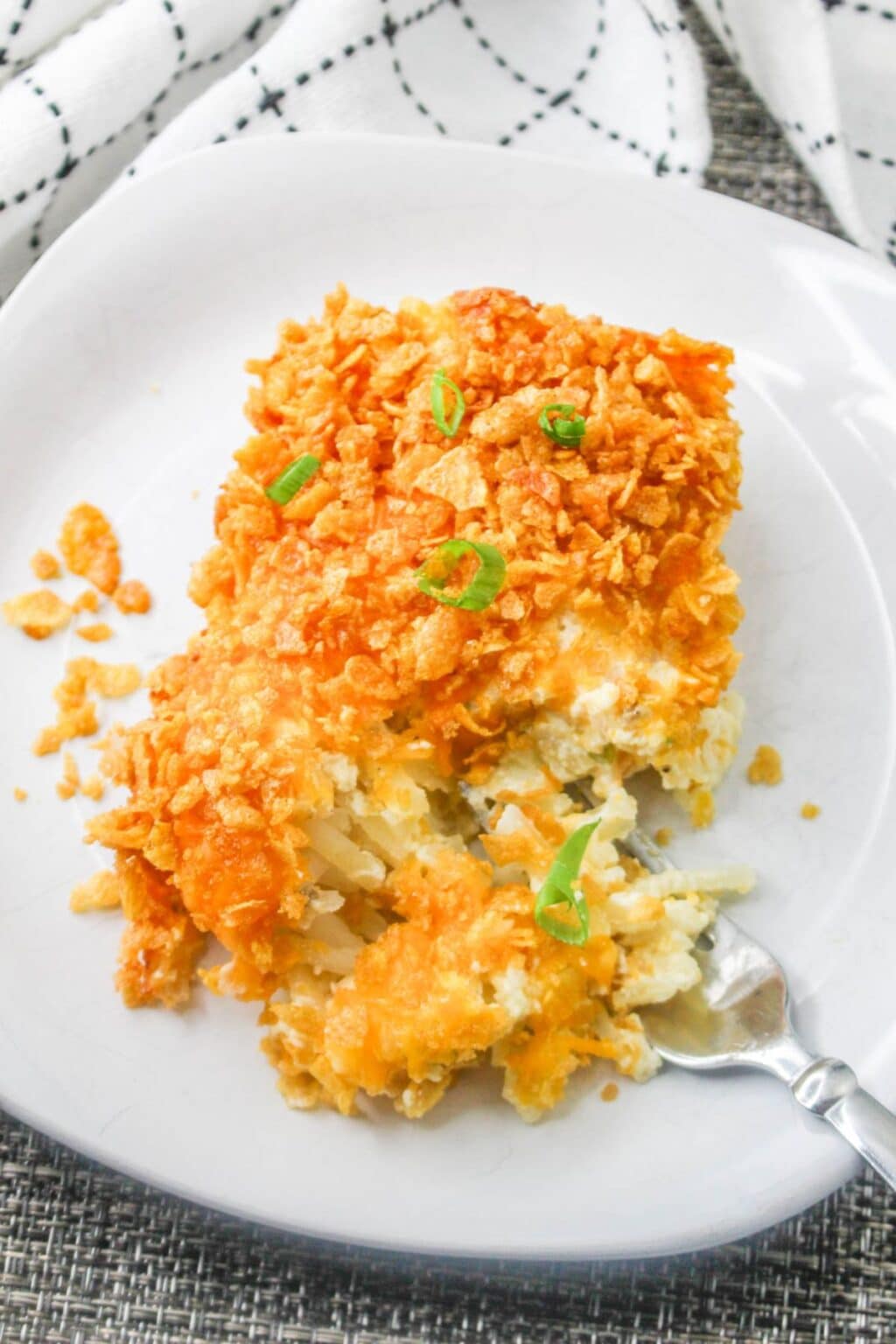 Cheesy Hashbrown Casserole with Corn Flakes - Cook This Again Mom